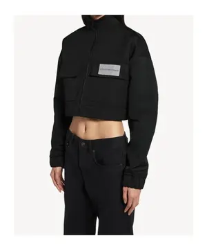 Balenciaga Cropped Tracksuit Jacket With High Collar And Zip Closure