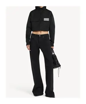 Balenciaga Cropped Tracksuit Jacket With High Collar And Zip Closure