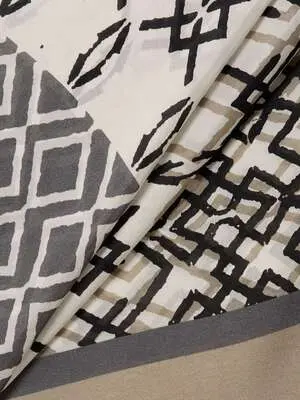 Brunello Cucinelli Geometric Print Silk Blouse