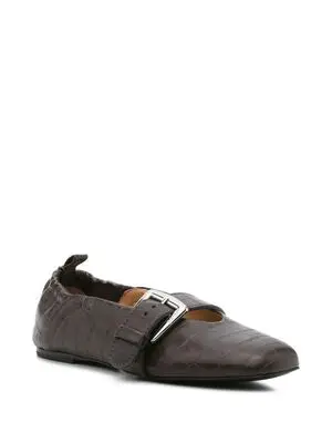 GANNI Leather Ballet Flats