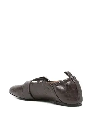 GANNI Leather Ballet Flats