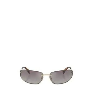 Miu Miu Oval Frame Rimless Sunglasses - Gray