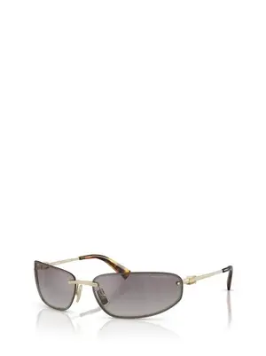 Miu Miu Oval Frame Rimless Sunglasses