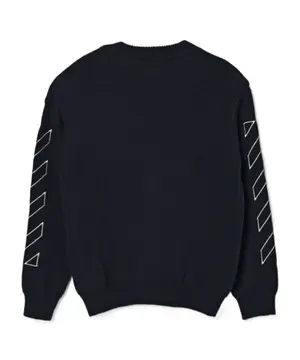 Off-White Long-sleeved Knitted Cardigan