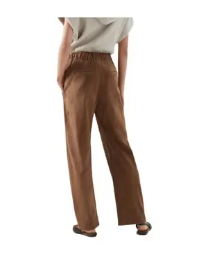 Brunello Cucinelli High-waisted Suede Trousers