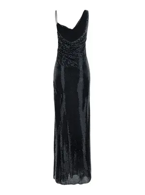 SELF-PORTRAIT Embellished Asymmetrical Maxi Dress