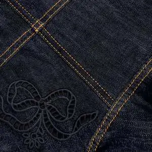 SELF-PORTRAIT Broderie Denim Mini Dress - Indigo