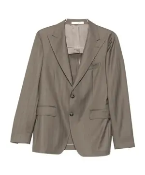 Tagliatore Long-sleeved Herringbone Suit Jacket - Brown