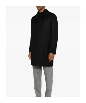 Tagliatore Long-sleeved Trench Coat - Black