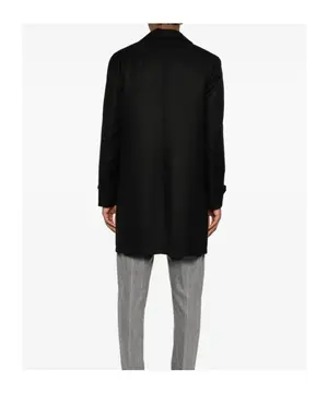 Tagliatore Long-sleeved Trench Coat - Black