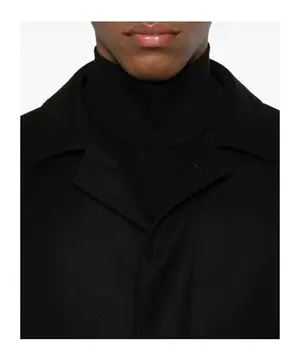 Tagliatore Long-sleeved Trench Coat - Black