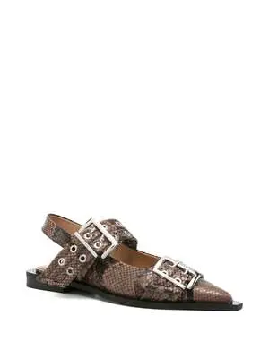 GANNI Slingback Flat Sandals With Buckle Fastening
