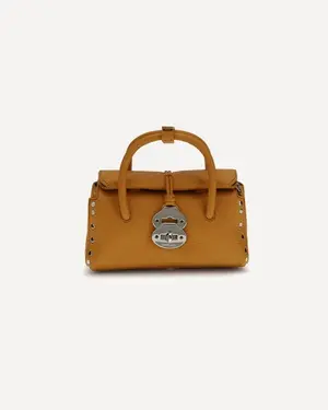 ZANELLATO Baby Dotta Studded Tote Bag With Turn-lock Clasp - Brown