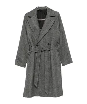 Tagliatore Double-breasted Herringbone Coat - Gray