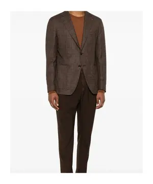 Tagliatore Long-sleeved Suit Jacket - Brown