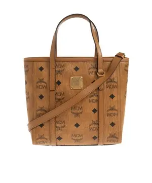 Mcm Logo Tote Bag - Brown