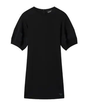 Emporio Armani Stretch Double Jersey Dress With Rayon Insert