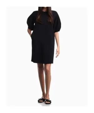 Emporio Armani Stretch Double Jersey Dress With Rayon Insert