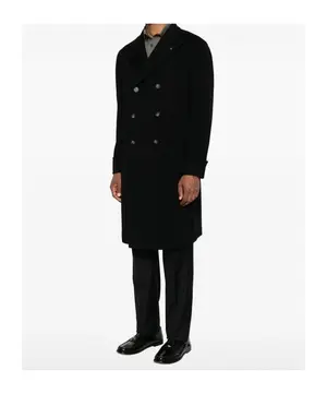 Tagliatore Double-breasted Long-sleeved Coat - Black