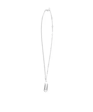 Off-White Paperclip Pendant Necklace - Silver