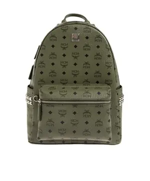 Mcm Monogrammed Zippered Backpack - Green