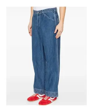 BODE Belt Loop Jeans With Diamond Contrast Stitching
