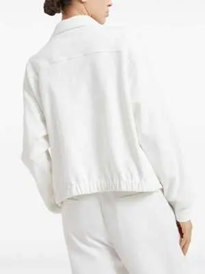 Brunello Cucinelli Monili Bead-embellished Full Zip Sweatshirt - Off-white