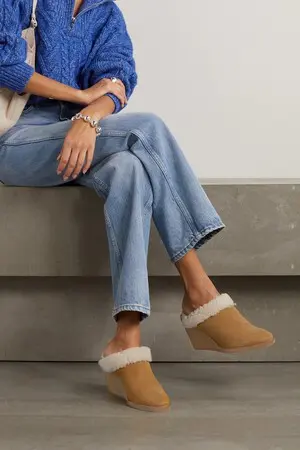Isabel Marant Étoile Shearling Wedge Mules