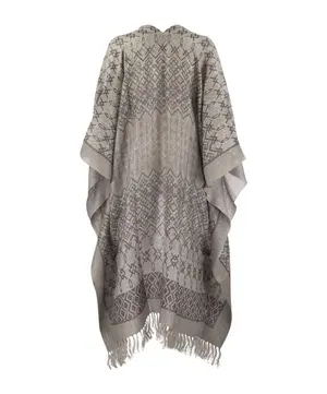 Brunello Cucinelli Ethnic Print Fringed Poncho