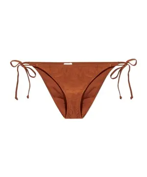 GANNI Bikini Briefs With Side Tie - Brown
