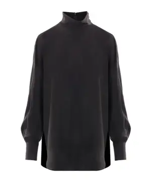 Brunello Cucinelli High-neck Silk Blouse