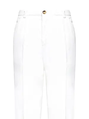 Brunello Cucinelli Leisure-fit Corduroy Trousers - White