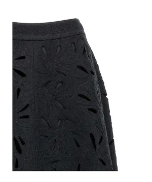 Brunello Cucinelli Openwork Midi Skirt