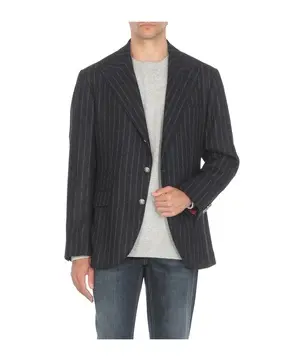 Brunello Cucinelli Single-breasted Striped Tailored Blazer