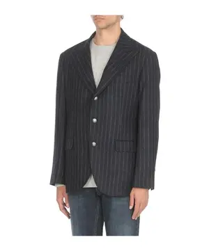 Brunello Cucinelli Single-breasted Striped Tailored Blazer