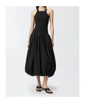 Pinko Balloon Hem Midi Dress With Racer Back