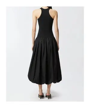 Pinko Balloon Hem Midi Dress With Racer Back