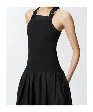Pinko Balloon Hem Midi Dress With Racer Back