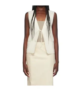 ST. AGNI Off-white Rouleau Vest