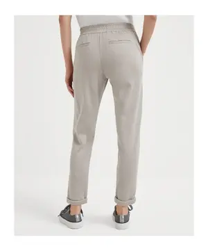 Brunello Cucinelli Precious Stripe Cotton-silk Trousers