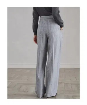 Brunello Cucinelli Pleated Straight-leg Striped Trousers - Light Gray