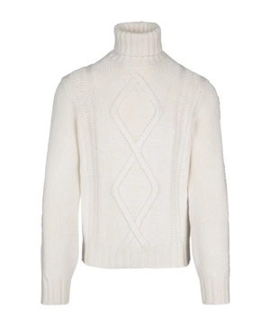 Brunello Cucinelli Roll Neck Knitted Jumper - White