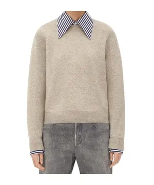 Bottega Veneta Intrecciato Leather Patches Jumper