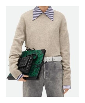 Bottega Veneta Intrecciato Leather Patches Jumper