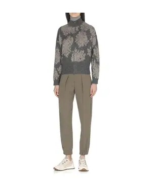 Brunello Cucinelli High-waisted Trousers With Bead Embellishment