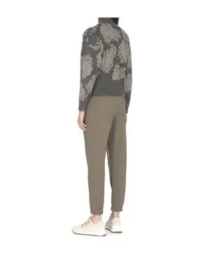 Brunello Cucinelli High-waisted Trousers With Bead Embellishment