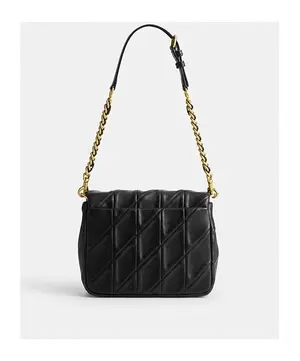 COACH Times Square Tabby Logo Plaque Quilted Shoulder Bag - Black