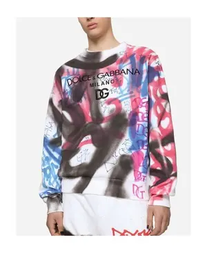 Dolce & Gabbana Graffiti Print Cotton Sweatshirt