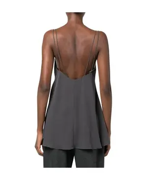 Brunello Cucinelli Silk V-neck Camisole Top