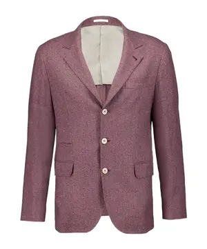 Brunello Cucinelli Single-breasted Puppytooth Blazer - Red